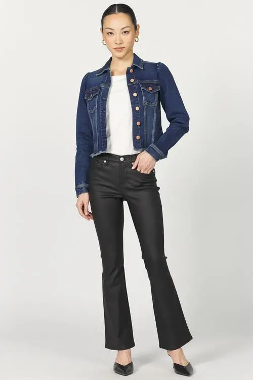DEAR JOHN Roselyn Crop Raw Hem Trucker Jacket