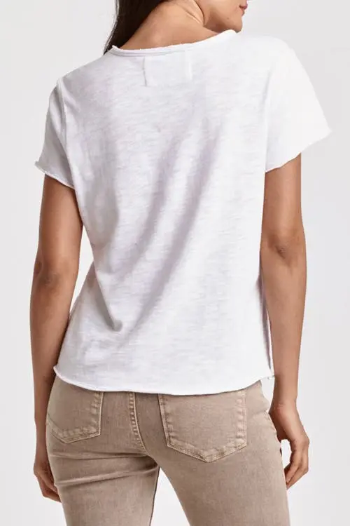 DEAR JOHN Vanya V-neck Slub Knit T-shirt
