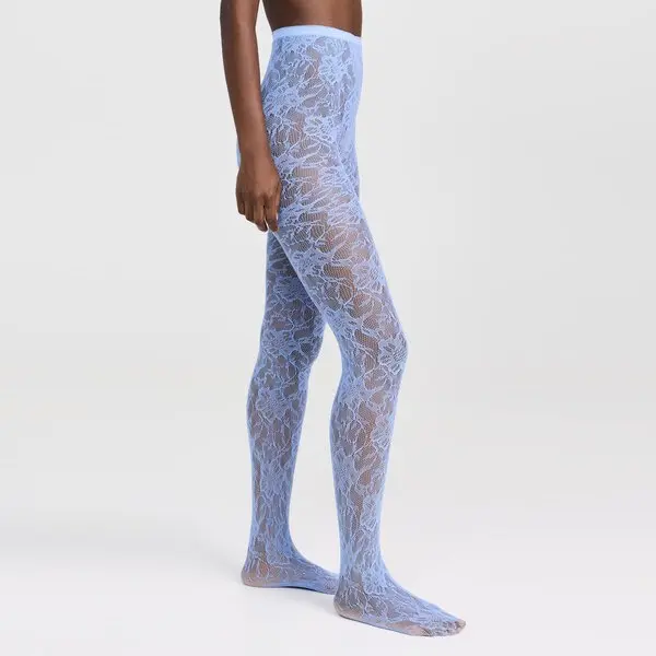 STEMS Eden Lace Net Tights - Blue