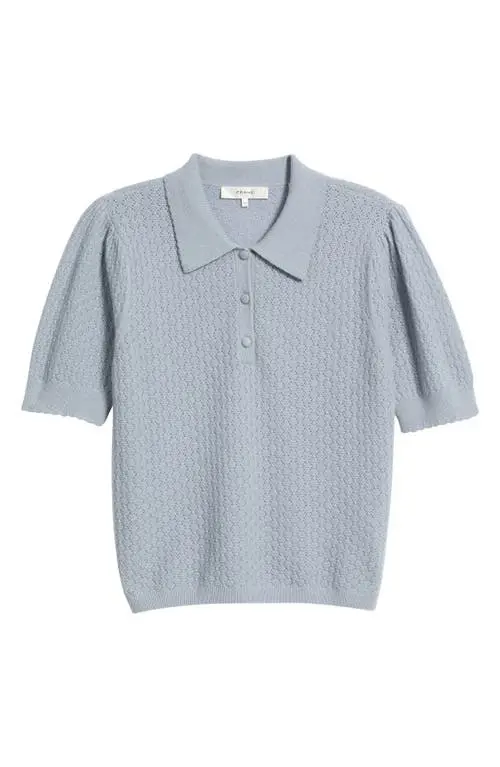 FRAME Honeycomb Knit Polo Sweater