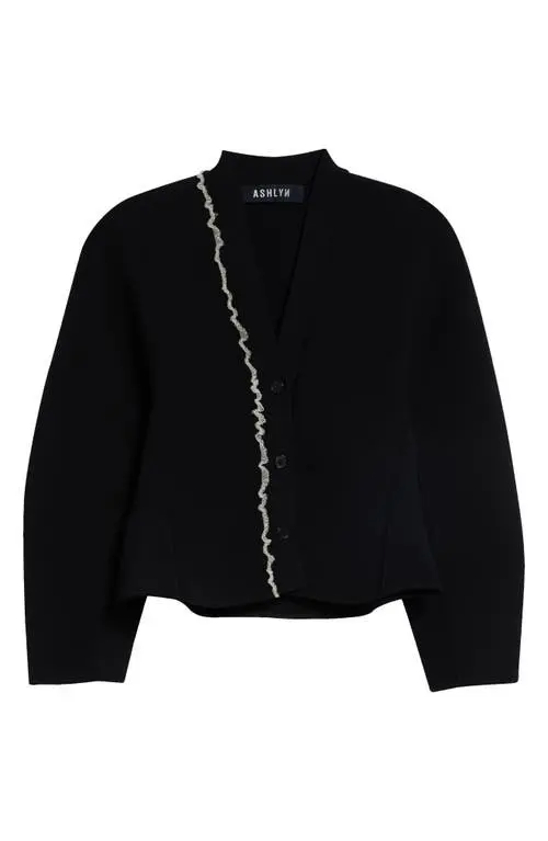 ASHLYN Henry Asymmetric Ruffle Cardigan