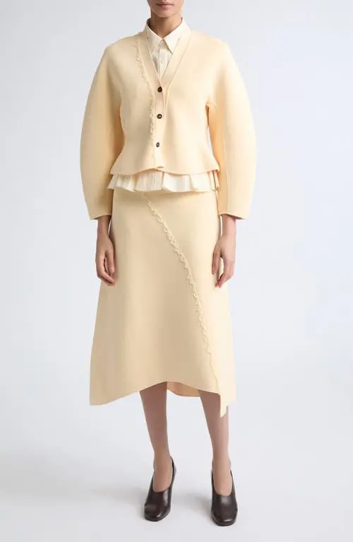 ASHLYN Felix Asymmetric Ruffle Trim Skirt - Cream