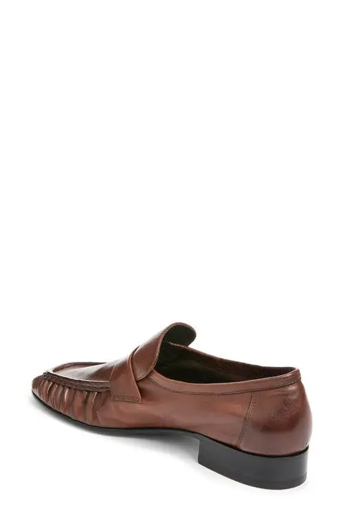 THE ROW Leather Grained Soft Loafer