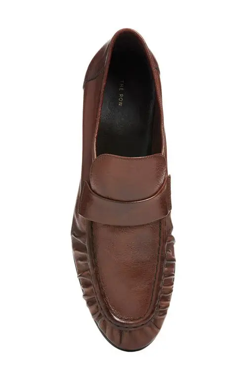 THE ROW Leather Grained Soft Loafer