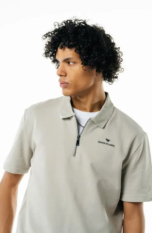 PAPER PLANES French Terry Quarter Zip Polo