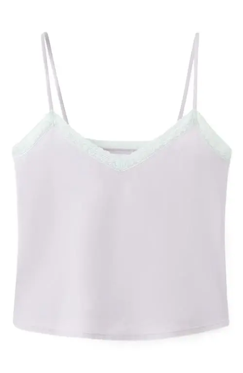 Mango Cotton Lace Trim Pajama Cami - Lilac