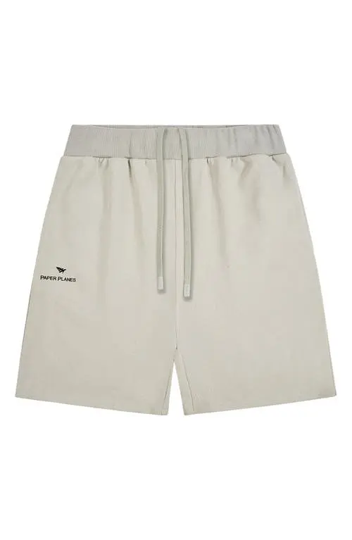 PAPER PLANES Script French Terry Relaxed Fit Shorts
