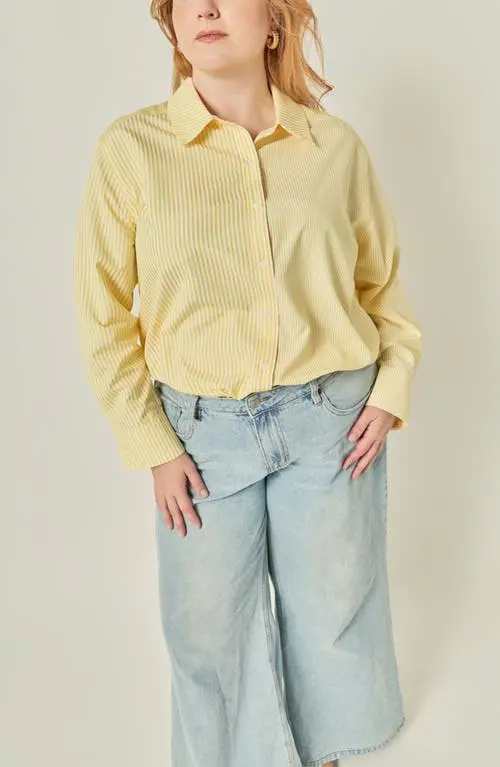 English Factory Striped Long Sleeve Button Up Shirt