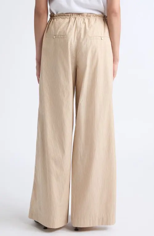 KALLMEYER Wesley Wide Leg Cotton Drawstring Pants - Apricot