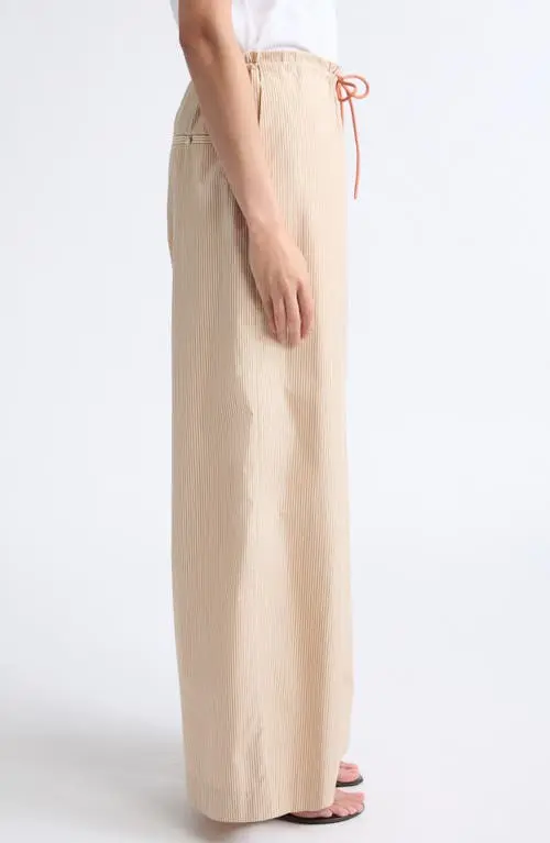 KALLMEYER Wesley Wide Leg Cotton Drawstring Pants - Apricot