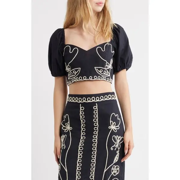 CLEOBELLA Anca Embroidered Crop Top