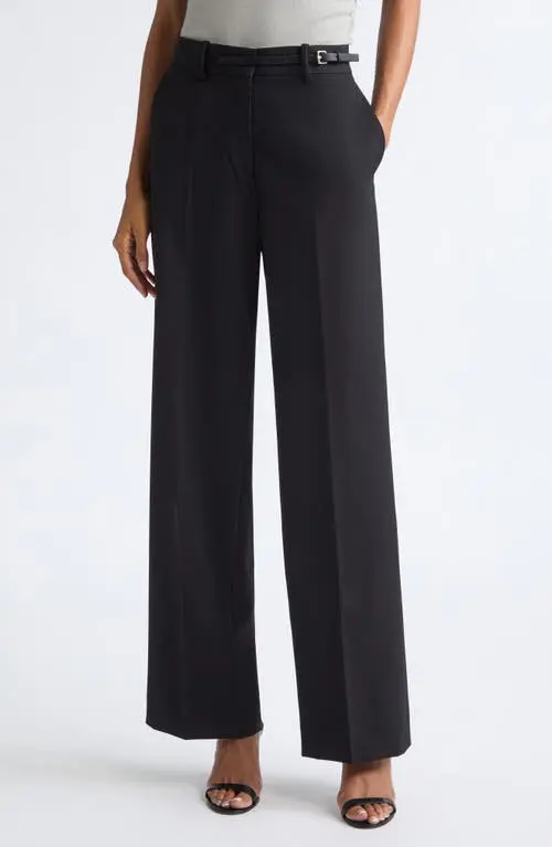 Helmut Lang Belted Wool Gabardine Pants - Black