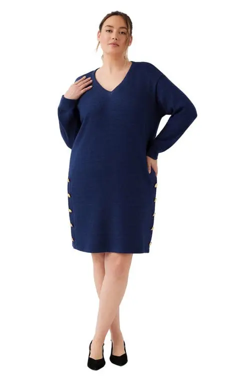 Karen Kane V-neck Button Detail Dress
