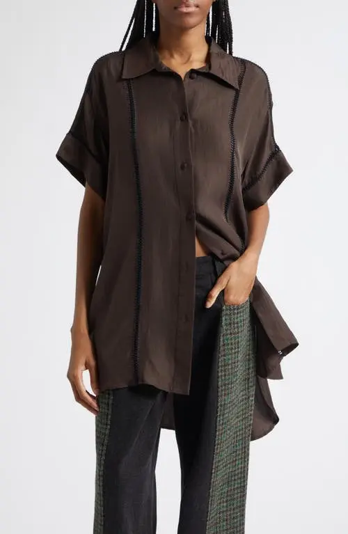 DIOTIMA Timour Silk Shirt With Crochet Trim