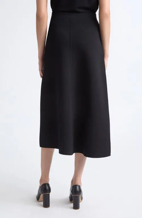 ASHLYN Felix Asymmetric Ruffle Trim Skirt - Black
