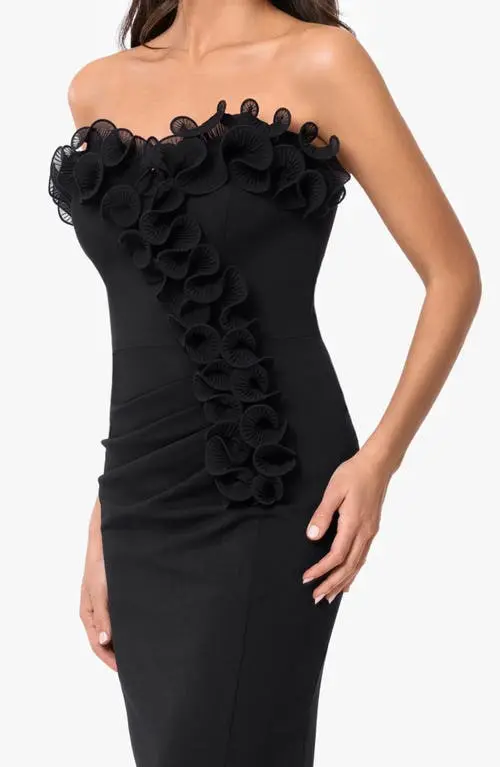 XSCAPE EVENINGS Strapless Ruffle Cocktail Dress