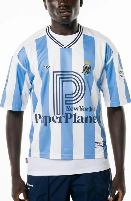 PAPER PLANES Striped Football Jersey