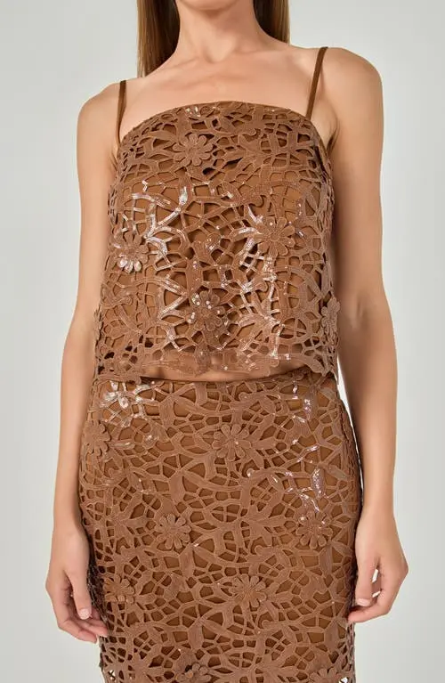 Endless Rose Sequin Floral Lace Cami Top