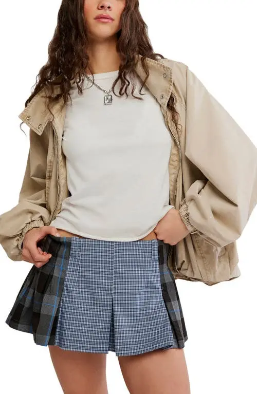 Free People Sherry Pleated Miniskirt - Army Combo
