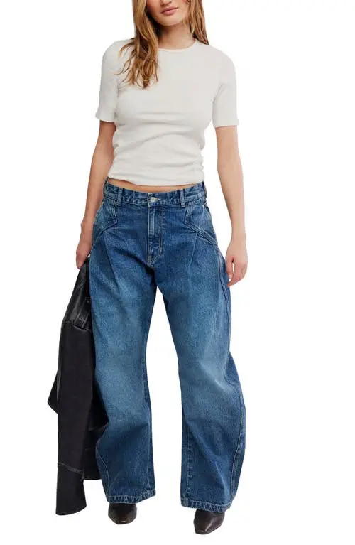 Free People Low Rise Wide Leg Jeans