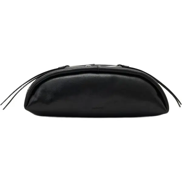 ALLSAINTS Rosalie Leather Pouch - Black/silver