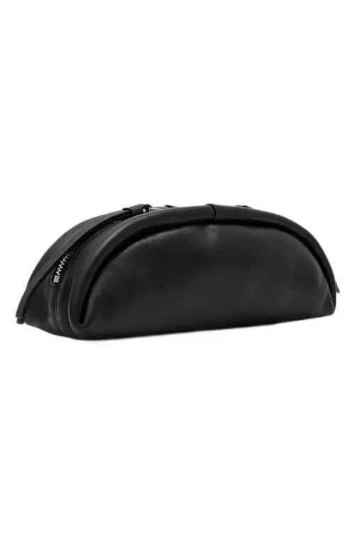 ALLSAINTS Rosalie Leather Pouch - Black/silver
