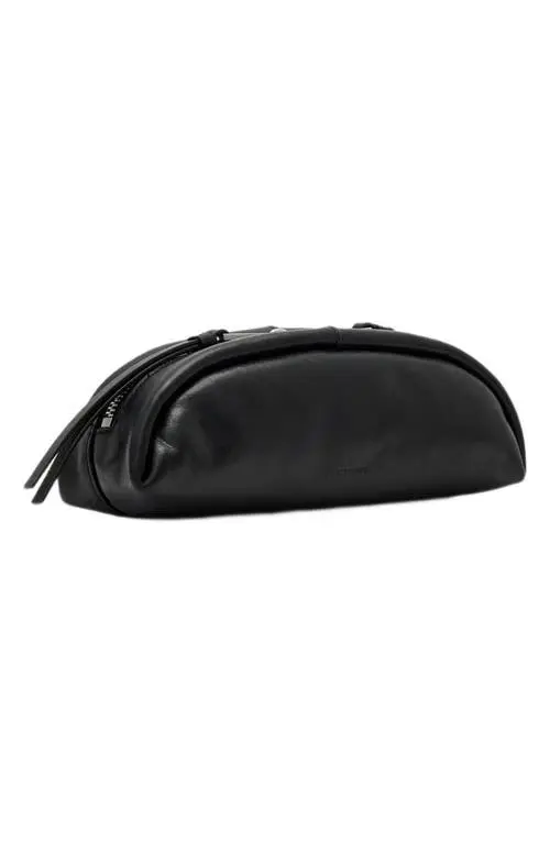 ALLSAINTS Rosalie Leather Pouch - Black/silver