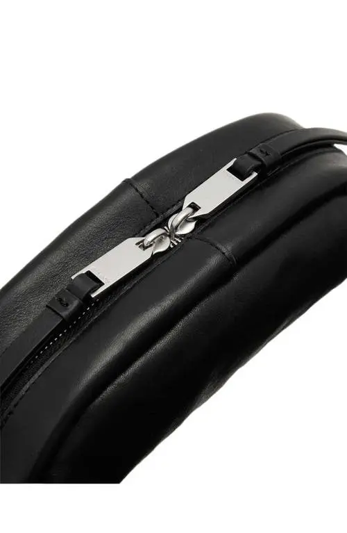 ALLSAINTS Rosalie Leather Pouch - Black/silver
