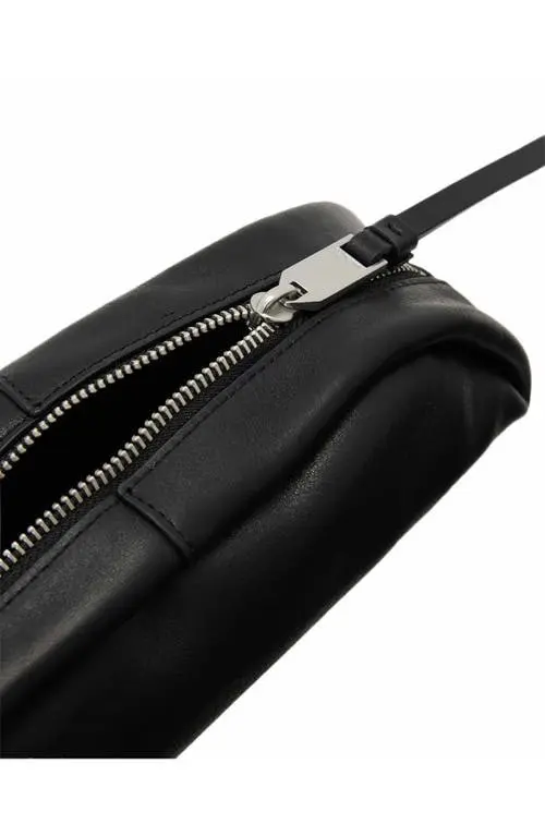 ALLSAINTS Rosalie Leather Pouch - Black/silver