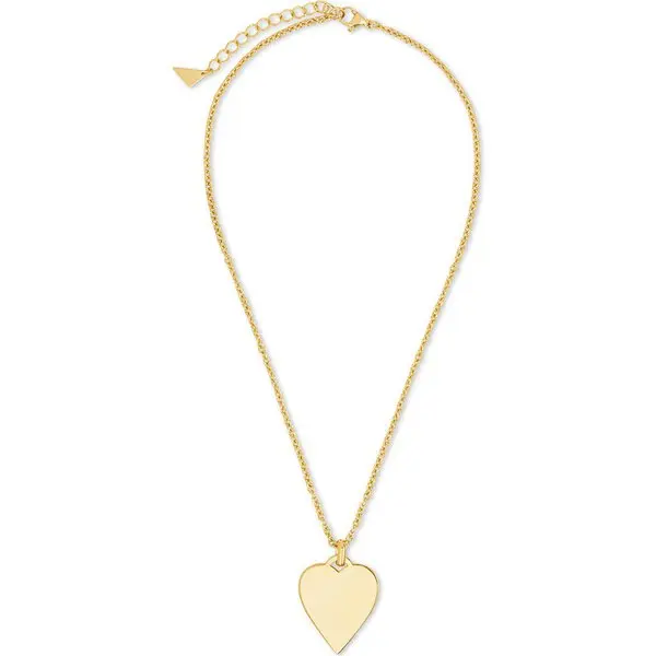 Sterling Forever Polished Heart Pendant Necklace - Gold