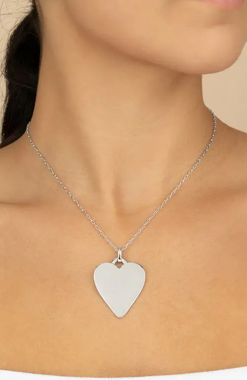 Sterling Forever Polished Heart Pendant Necklace - Silver