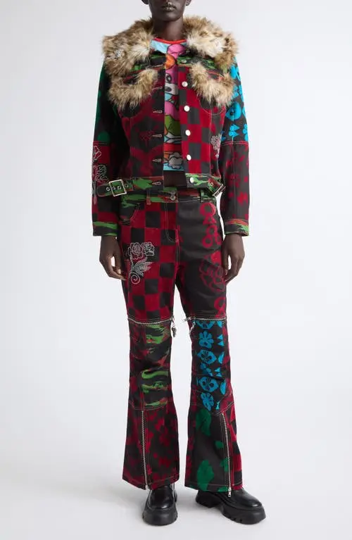 CHOPOVA LOWENA Bevo Patchwork Jeans With Zippered Accents
