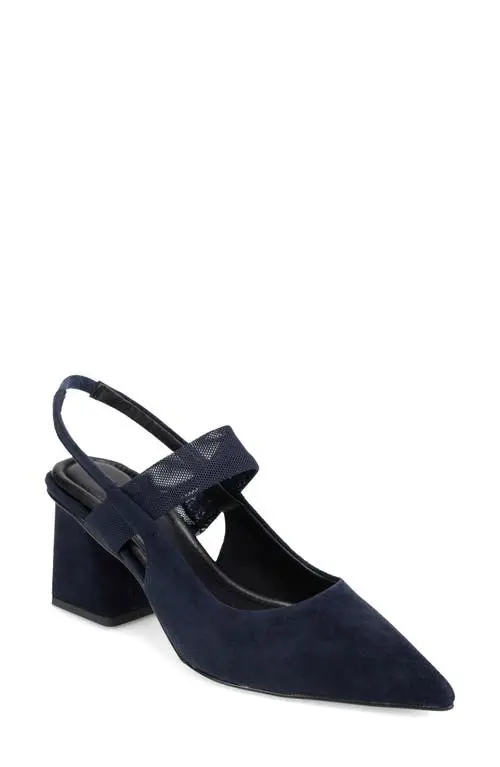 Pelle Moda Imelde Slingback Pointed Toe Mary Jane Pump - Midnight