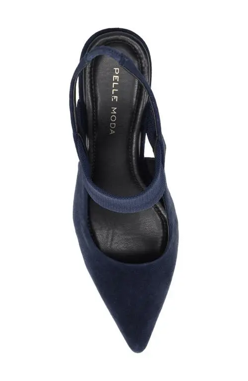 Pelle Moda Imelde Slingback Pointed Toe Mary Jane Pump - Midnight