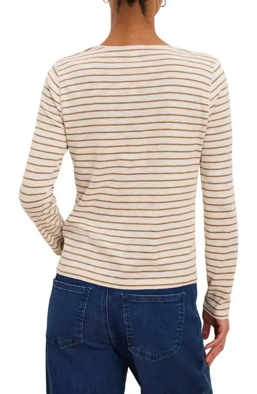 NIC+ZOE Striped V Neck T-shirt