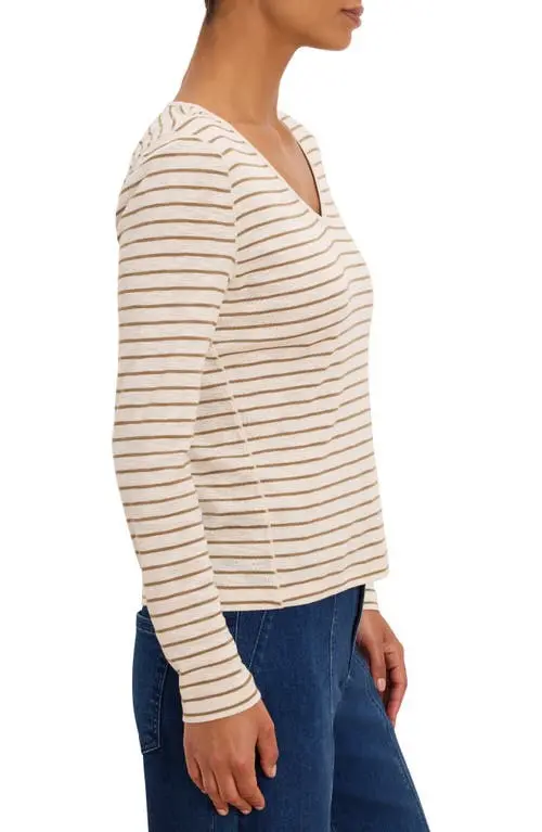 NIC+ZOE Striped V Neck T-shirt