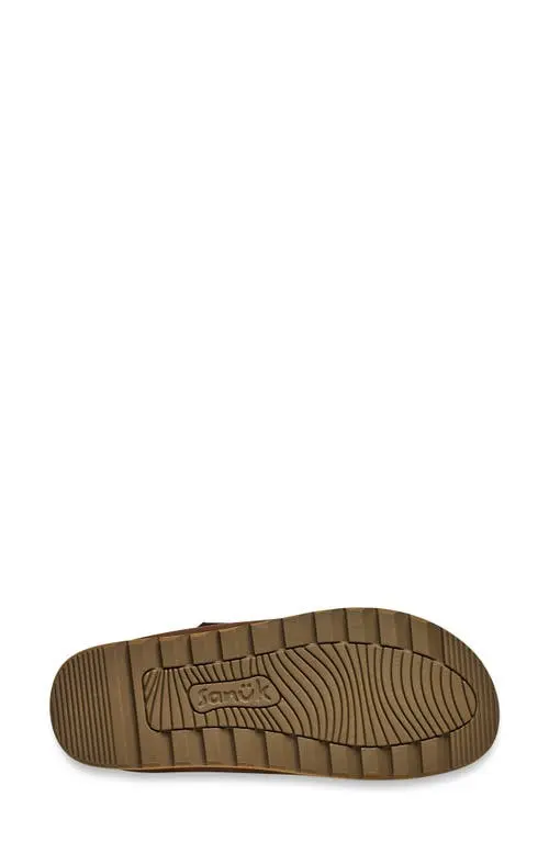 Sanuk Yoga Cloud Lounger Leather Slipper - Dark Brown