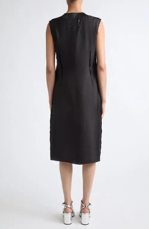 MAISON MARGIELA Silk Satin V-neck Midi Dress