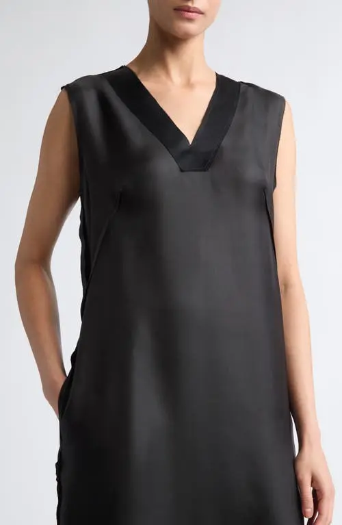 MAISON MARGIELA Silk Satin V-neck Midi Dress