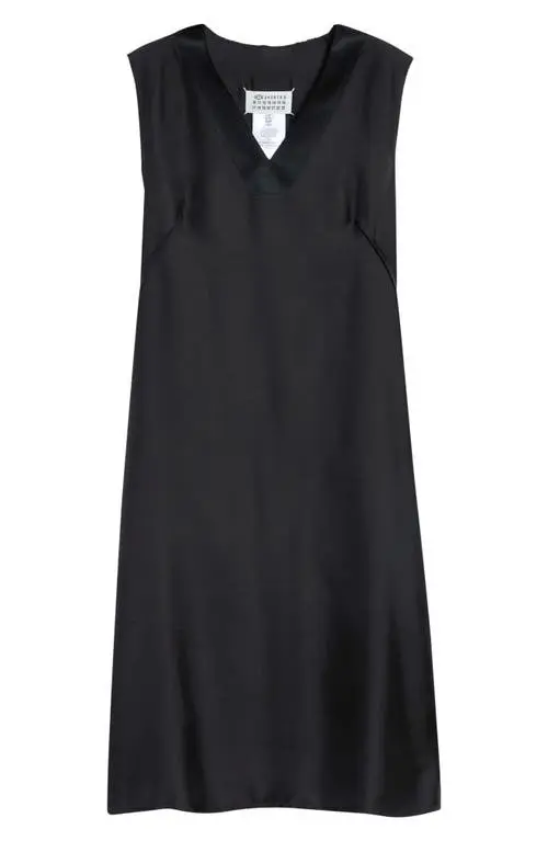 MAISON MARGIELA Silk Satin V-neck Midi Dress