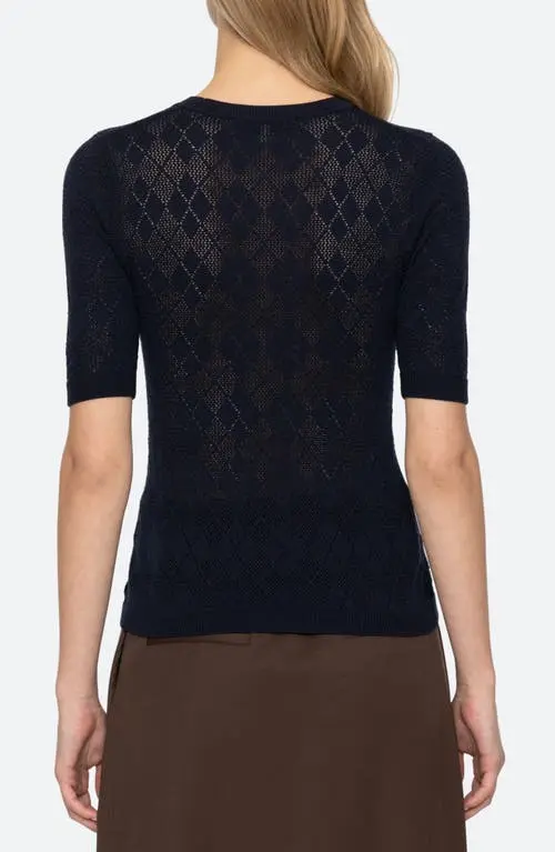 Sea Jane Argyle Short Sleeve Crewneck Sweater