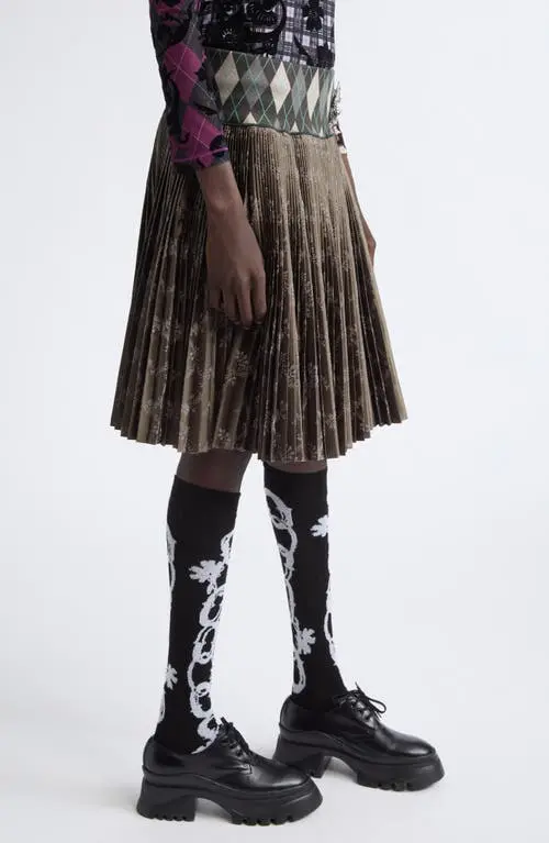 CHOPOVA LOWENA Crescent Pleated Midi Skirt