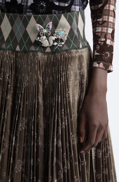 CHOPOVA LOWENA Crescent Pleated Midi Skirt