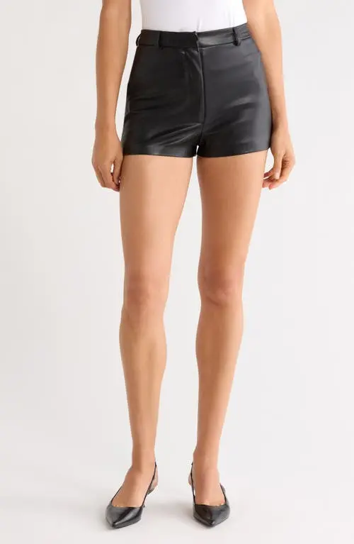 House Of Cb Naya Faux Leather Mini Skirt - Black