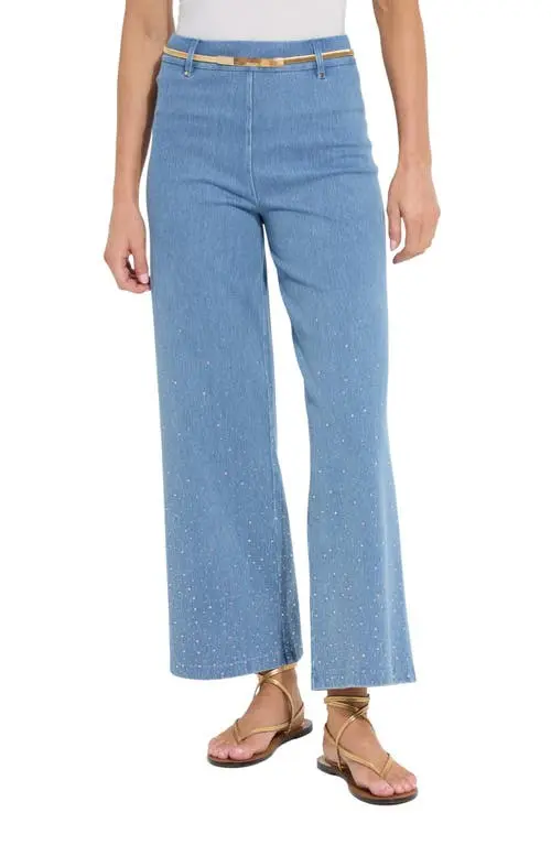 Lyssé Erin Crystal Embellished Wide Leg Jeans