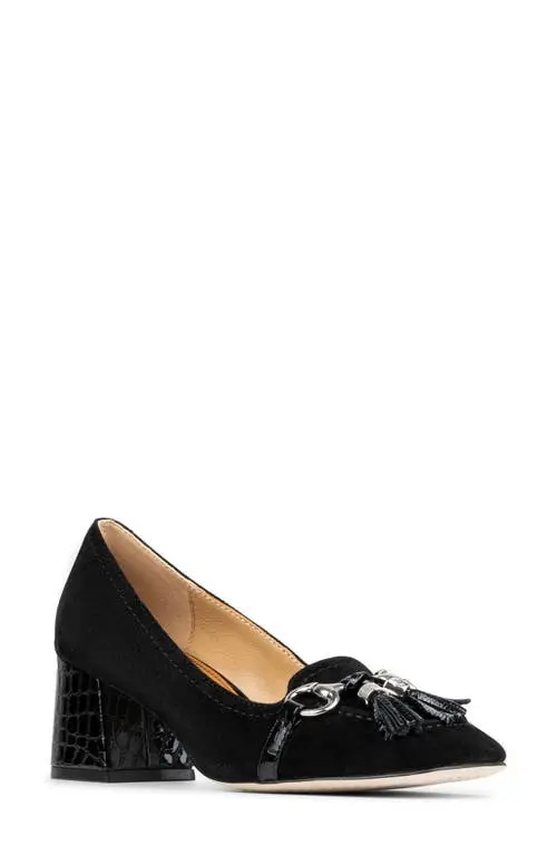 DONALD PLINER Nancie Leather Tassel Pump - Black