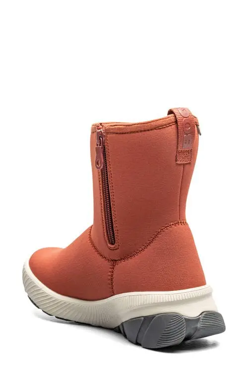 Bogs Mid Calf Bootie With Faux Fur Lining And High-traction Sole - Paprika