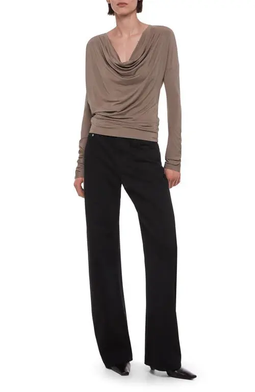 Helmut Lang Long Sleeve Cowl Back Top - Fallen Rock