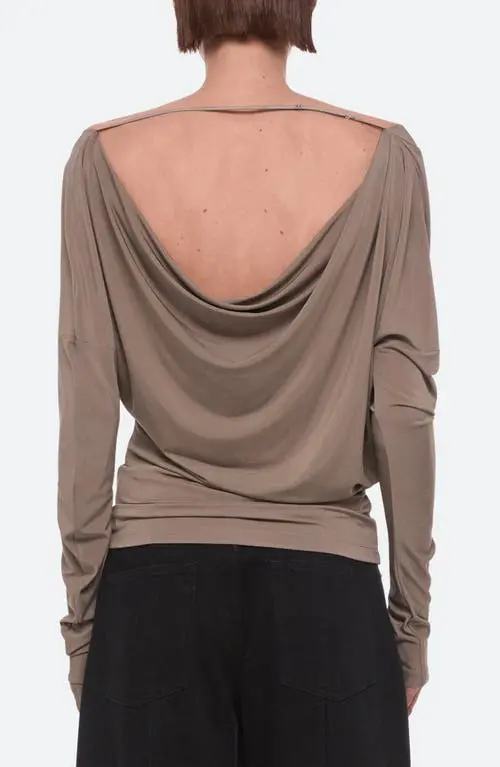 Helmut Lang Long Sleeve Cowl Back Top - Fallen Rock