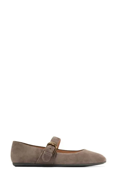 Cole Haan Alissa Mary Jane Leather Flat - Deep Olive Suede